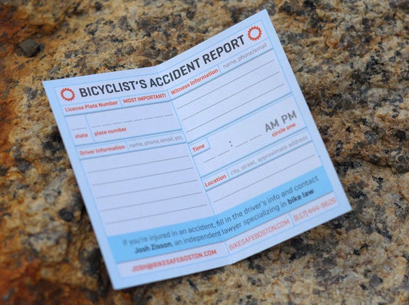 What To Do When You're Doored: Fill Out A Bike Accident Report Card ...