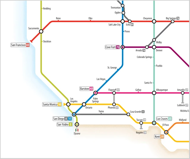 Ingenious Infographic: U.S. Highways, Mapped Like A Subway System ...