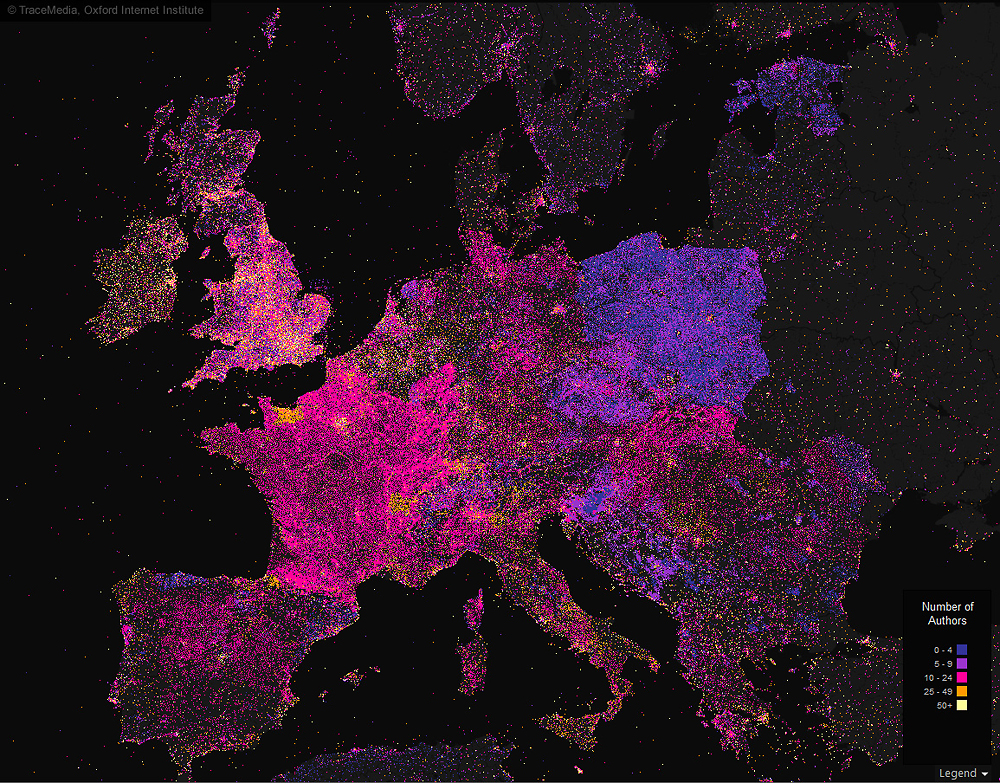 A Glowing Map Of Wikipedia's Worldwide Community - Fast Company