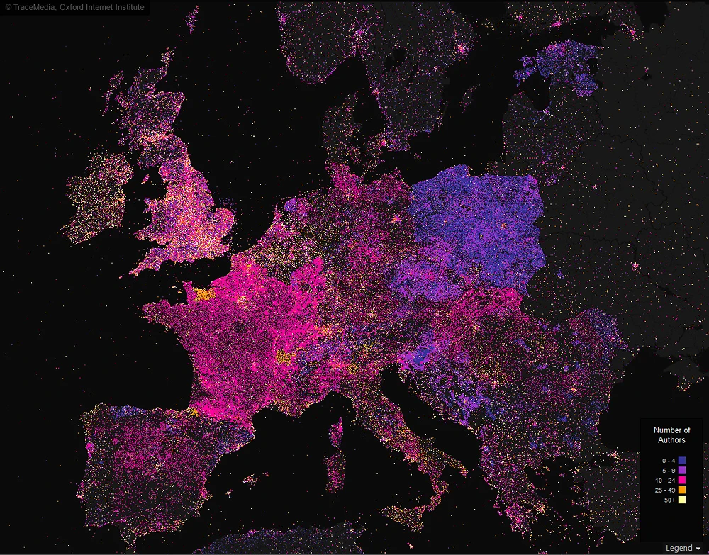 A Glowing Map Of Wikipedia's Worldwide Community - Fast Company