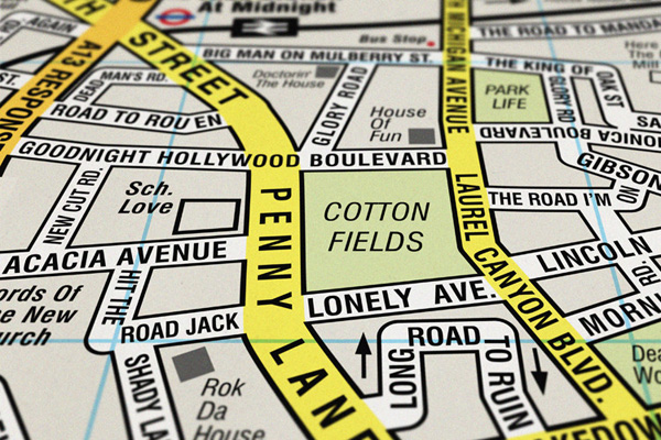 Infographic Of The Day: A Map Using Only Famous Streets From Songs ...