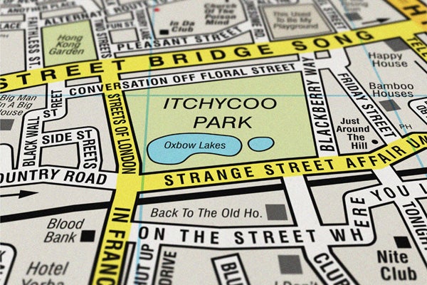 Infographic Of The Day: A Map Using Only Famous Streets From Songs ...
