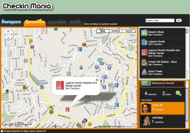 Gowalla + Foursquare + Brightkite + Yelp + Google Maps=Checkin Mania ...