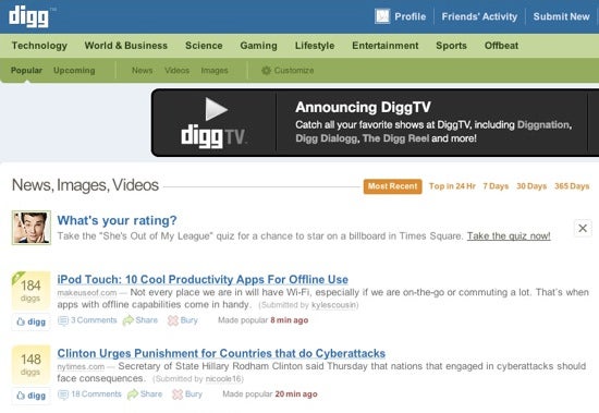 Digg Getting a Real-Time and Social Sharing Refresh - Fast Company