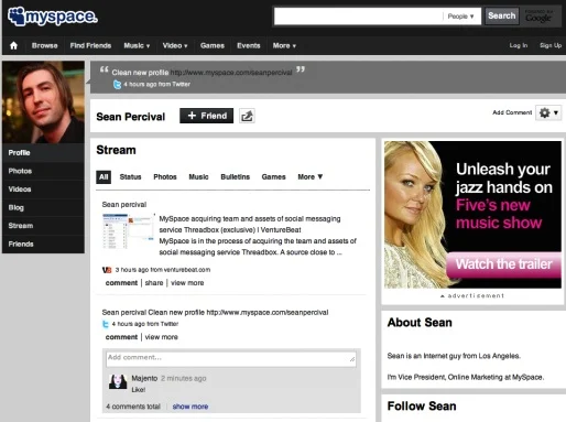 MySpace Resuscitated With UI and Social Messaging Makeover? - Fast Company