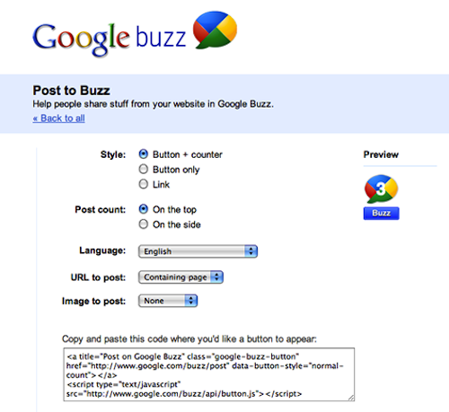 Google Buzz Buttons to Invade Your Favorite News Sites - Fast Company
