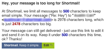 Shortmail: "Twitter For Email" Has 500 Character Limit, Forces ...