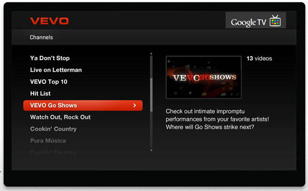 Vevo Partners With Google TV, Takes Aim at MTV - Fast Company