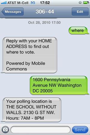 Where to Vote, Via Text Message - Fast Company