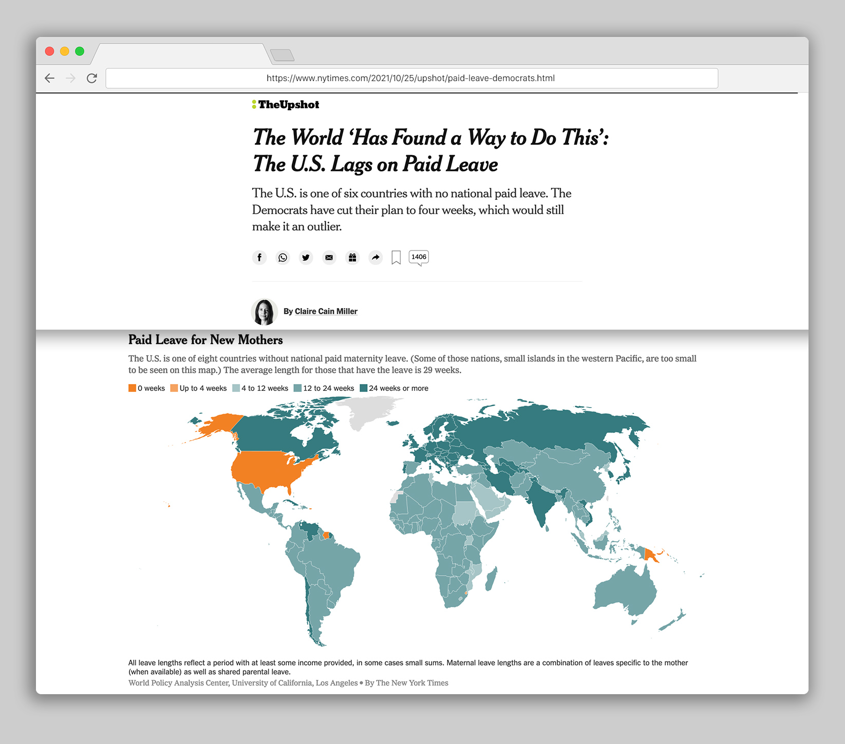 This map shows how appalling U.S. paid leave is, compared to the entire ...