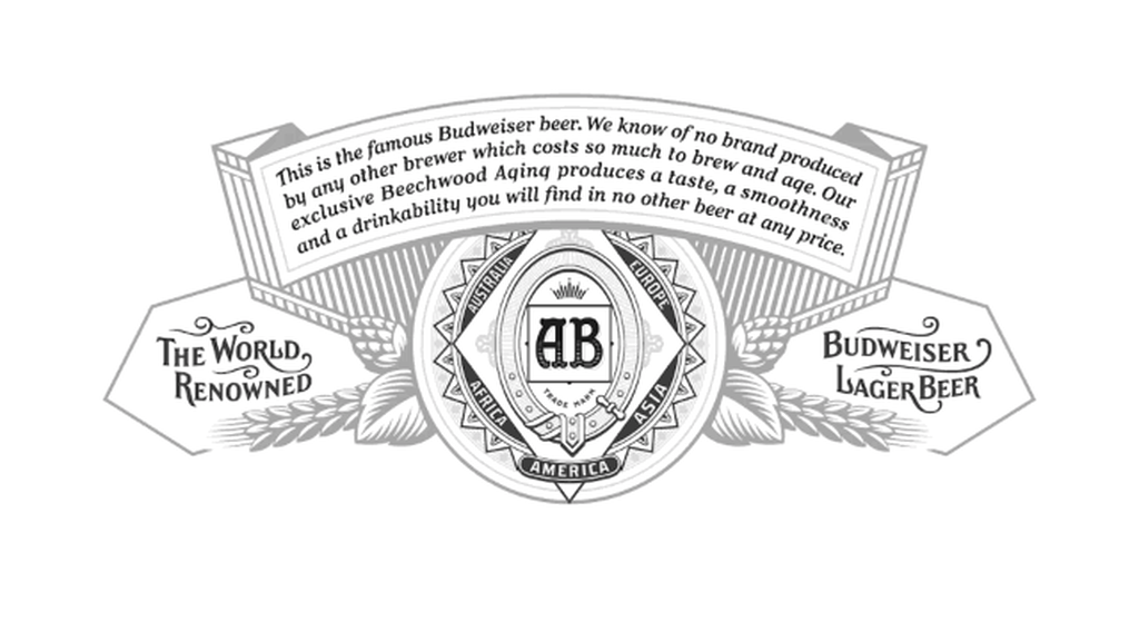 budweiser label saying