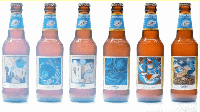 Blue Moon Beer Bottle Drawing