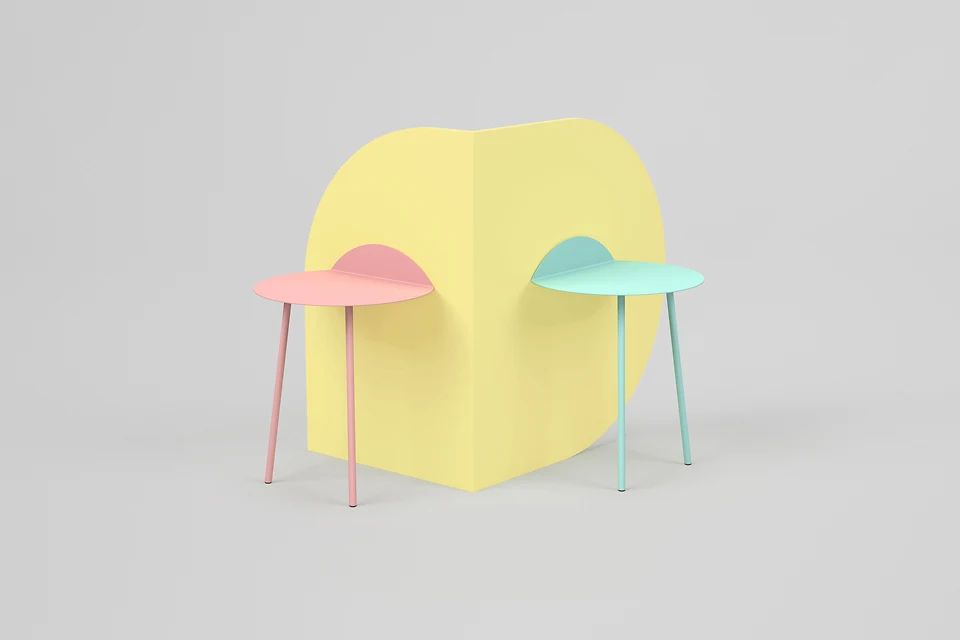 This Little Two-Legged Table Rests Comfortably Against A Wall - Fast ...