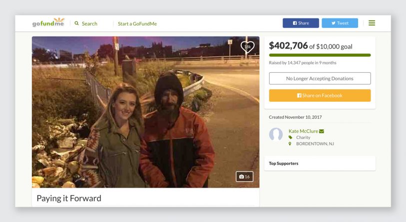 GoFundMe says it will cover the losses for the homeless man whose funds ...