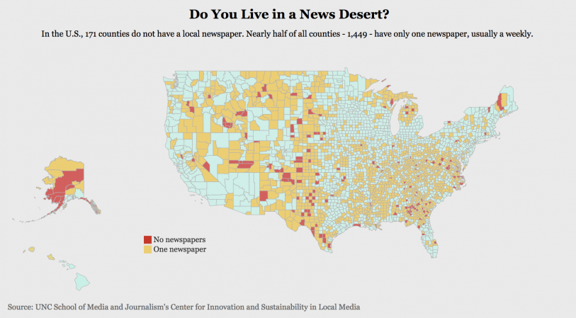 Do you live in a local news desert? This map will tell you - Fast Company