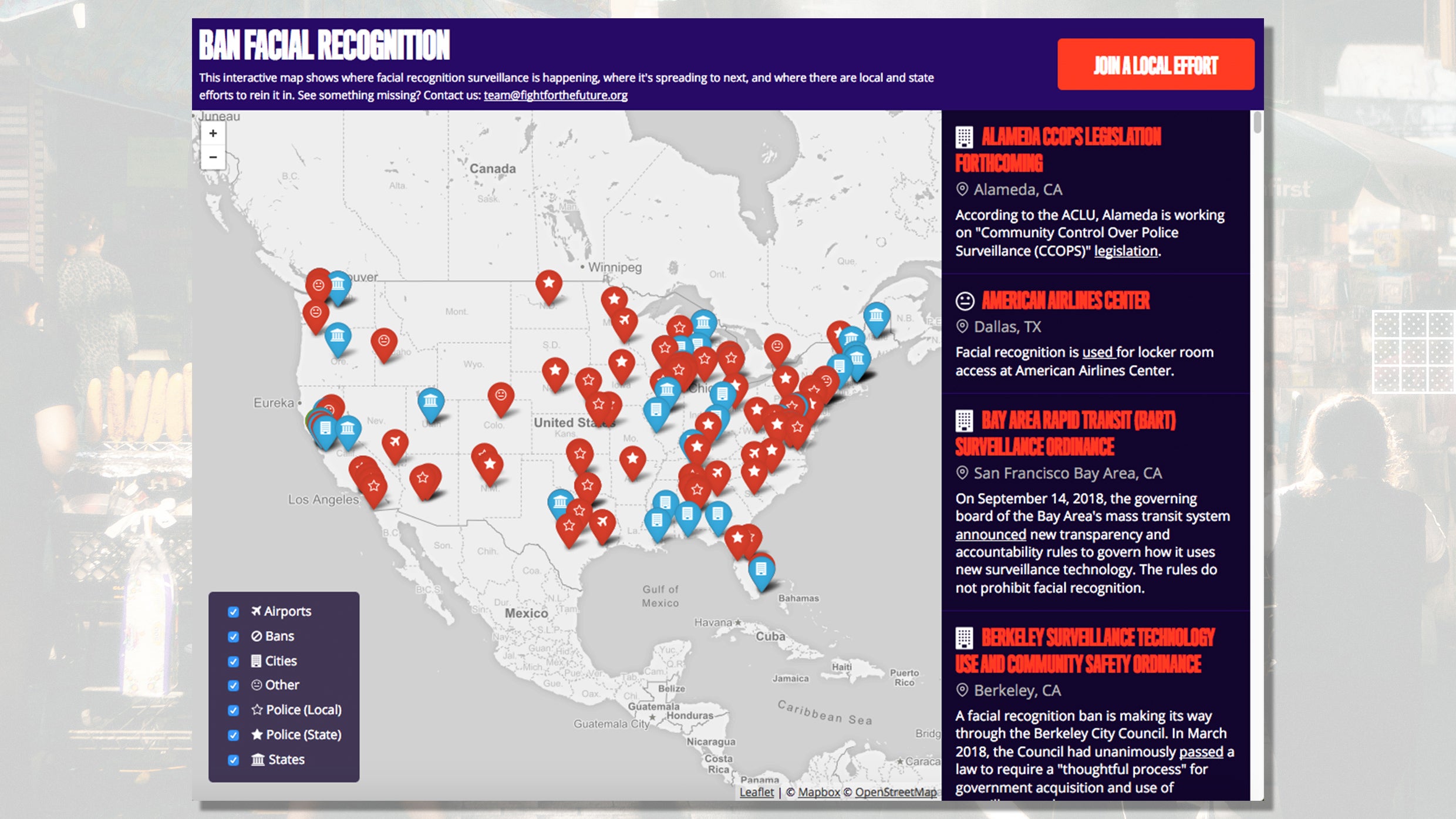 You're already being watched by facial recognition tech. This map shows ...