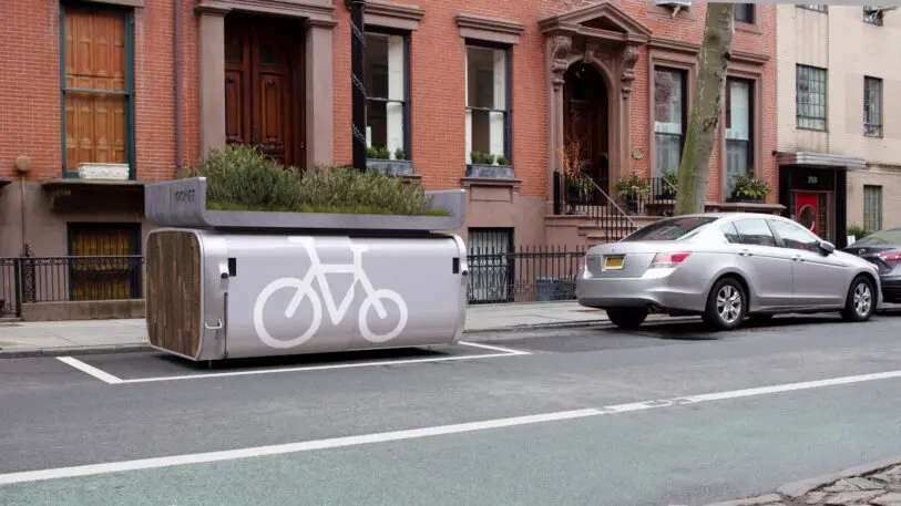 These bike parking pods are designed to sit in a parking space - Fast ...