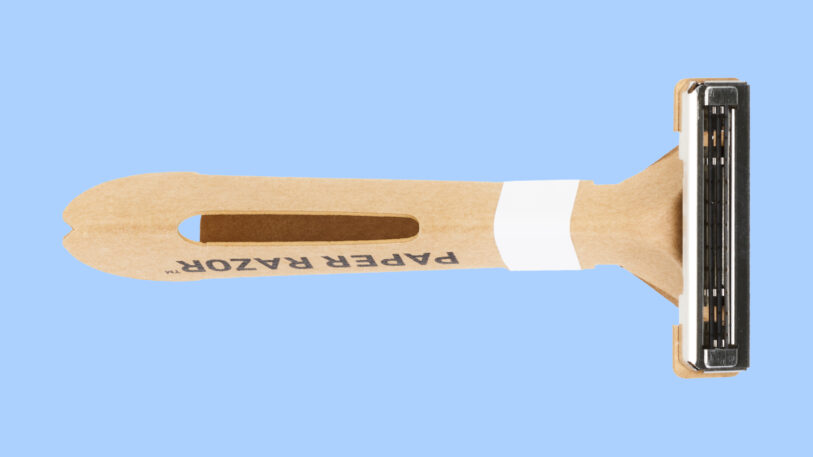 This disposable razor is made from paper (the handle, not the blade ...