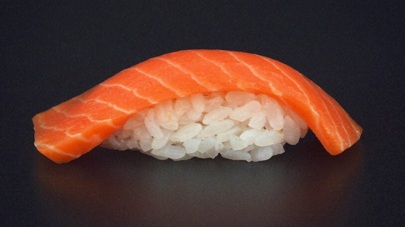 The salmon in this sushi didn't come from the ocean—it was harvested ...