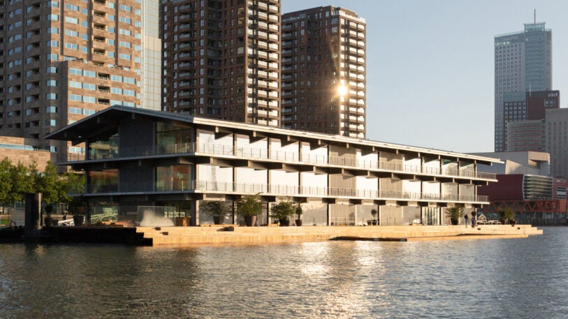 90% of Rotterdam is below sea level. So the city built an office ...