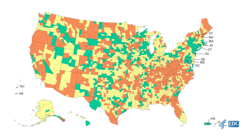 CDC COVID tracker: Updated map shows community level in your county ...