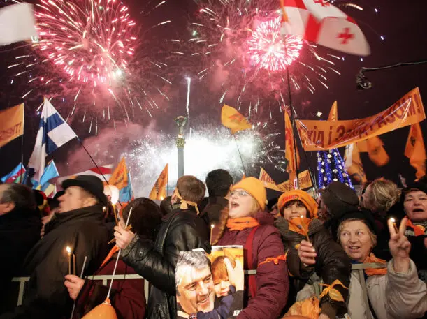 In a visual rebuke to Putin, Ukraine's colors are being displayed in ...