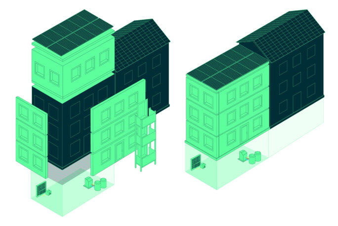 This prefab 'second skin' makes outdated apartment buildings net zero ...