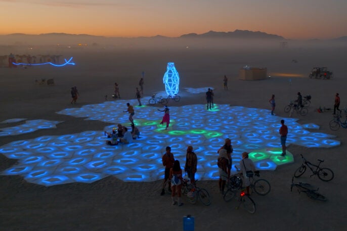 A first look at Burning Man's "coolest" installation, inspired by the world's largest ice shelf ...