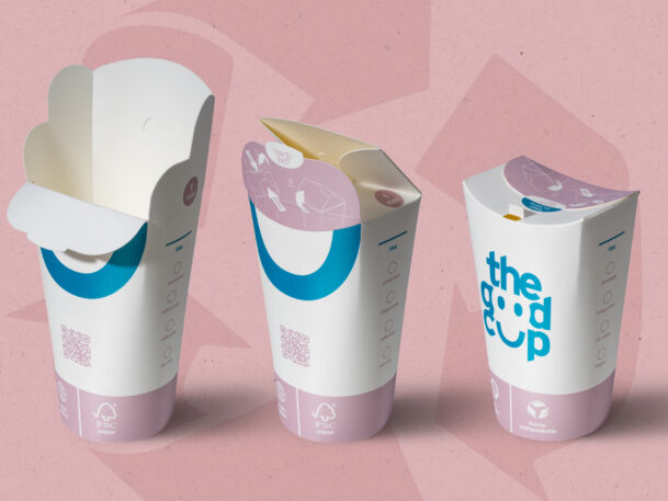 Goo Cup's foldable coffee cup eliminates the plastic lid entirely