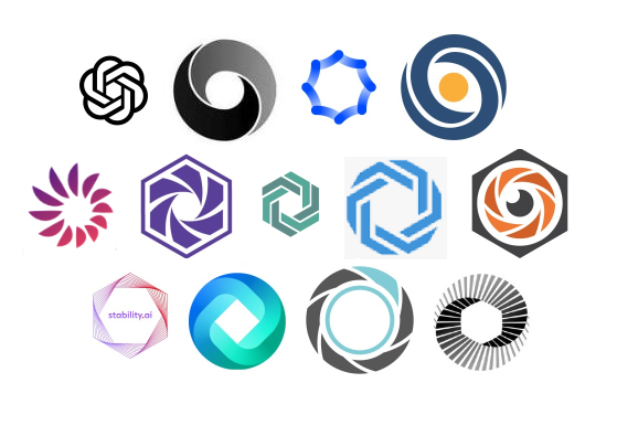 The AI boom is creating a new logo trend: the swirling hexagon