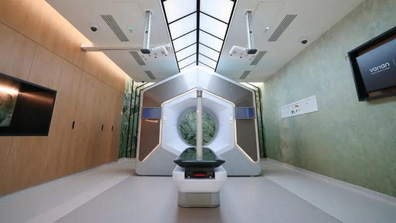 The radiology room at Hôpital de La Tour looks lit by daylight despite ...