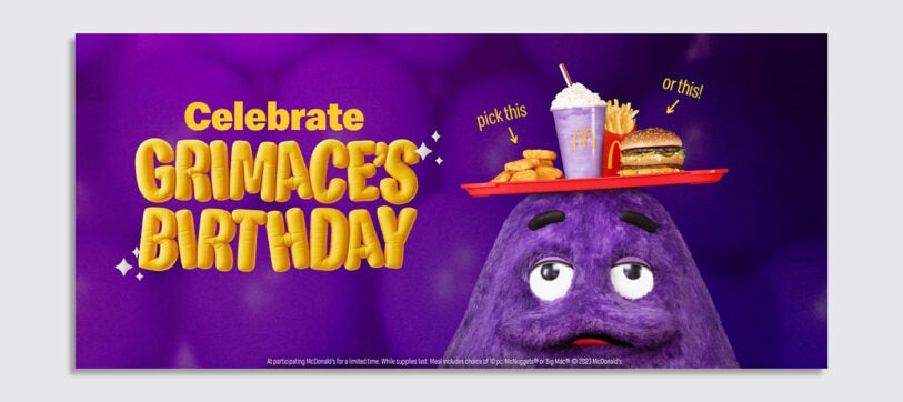 McDonald's Grimace shake flavor taps into nostalgia marketing