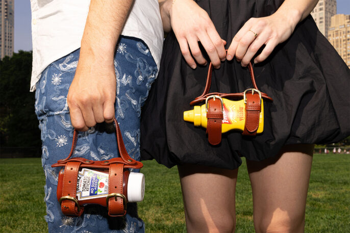 Nikolas Bentel's new purse is designed to hold a pizza slice
