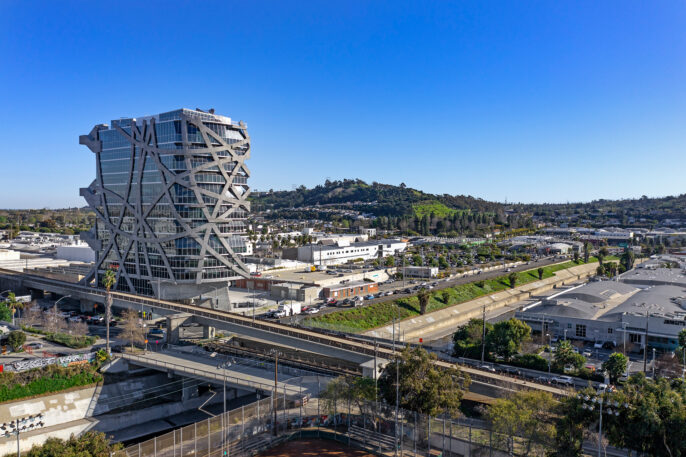 The (W)rapper is a distinctive office building with a wild exoskeleton
