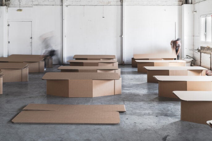 This simple design turns cardboard into an emergency bed in seconds