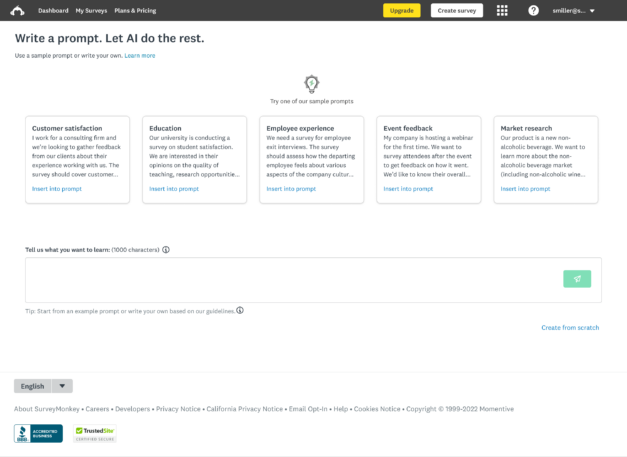SurveyMonkey unveils AI that can draft surveys in just 30 seconds