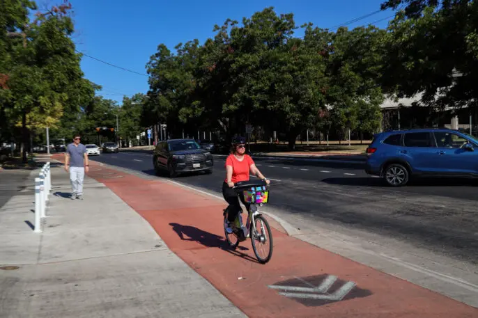 Why these bike lanes in Austin are red, not green