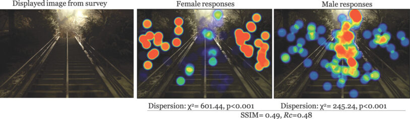 Heat map shows how women experience walking home alone at night