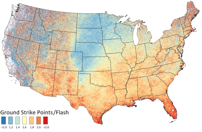 How much lightning strikes the US and costs of damage