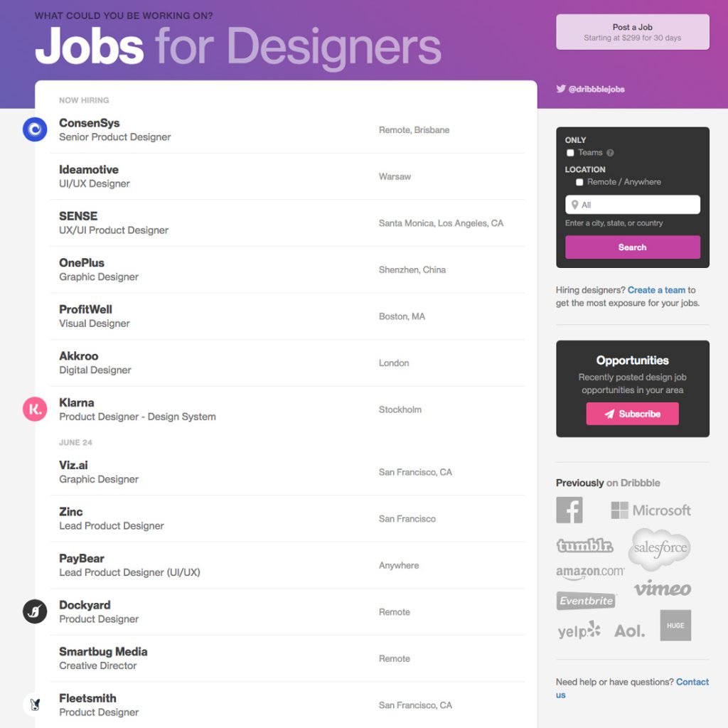 Dribbble wants to find your next design job - Fast Company